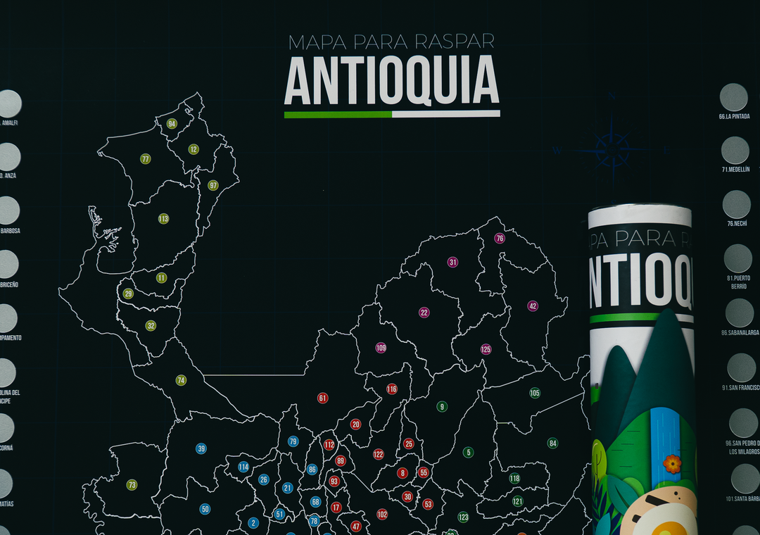 Mapa de Antioquia para Raspar – Viajerosdyd